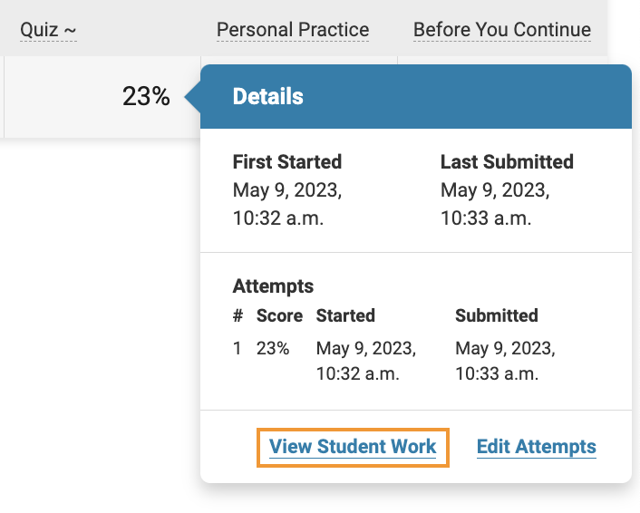 View Student Work – Acrobatiq
