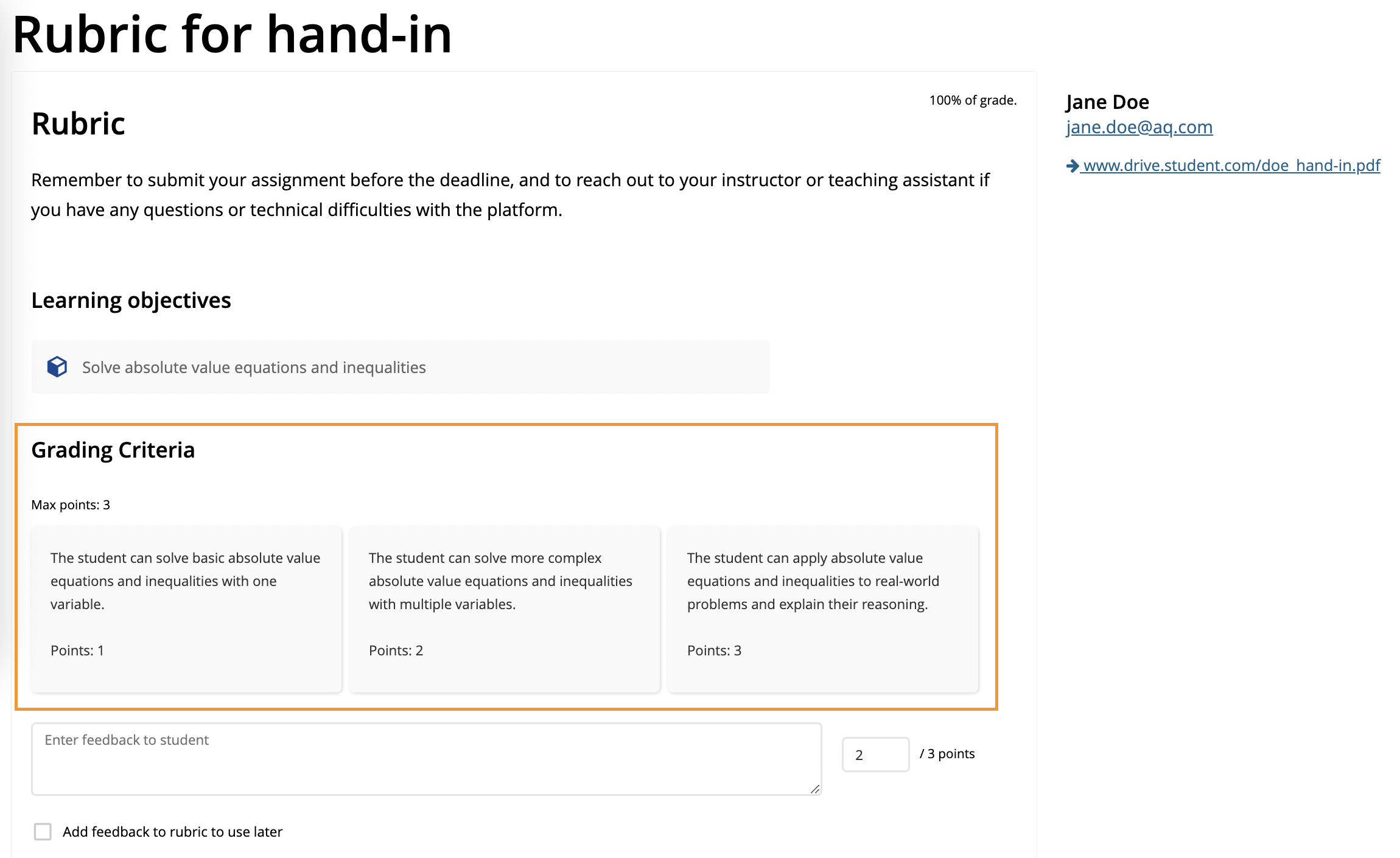 Grading Hand-in Assignments – Acrobatiq