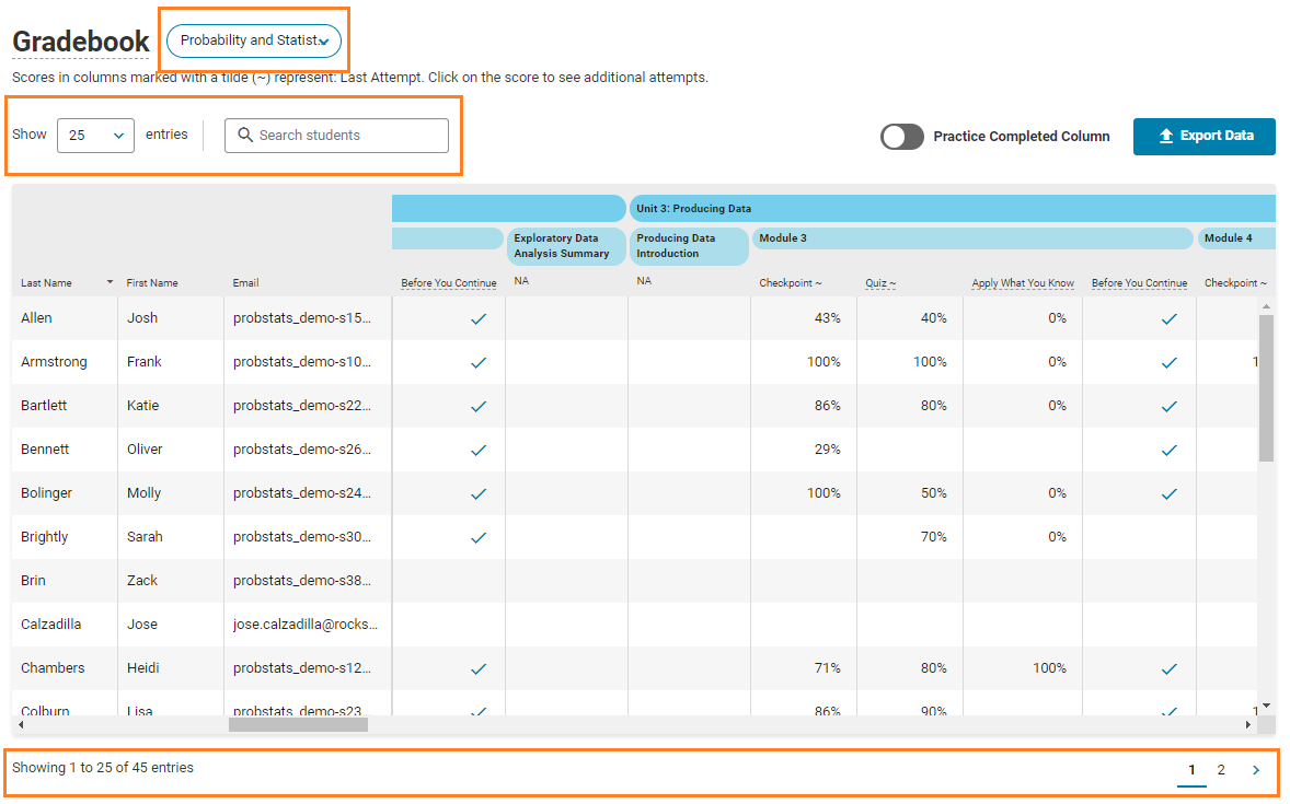 Using the Gradebook – Acrobatiq