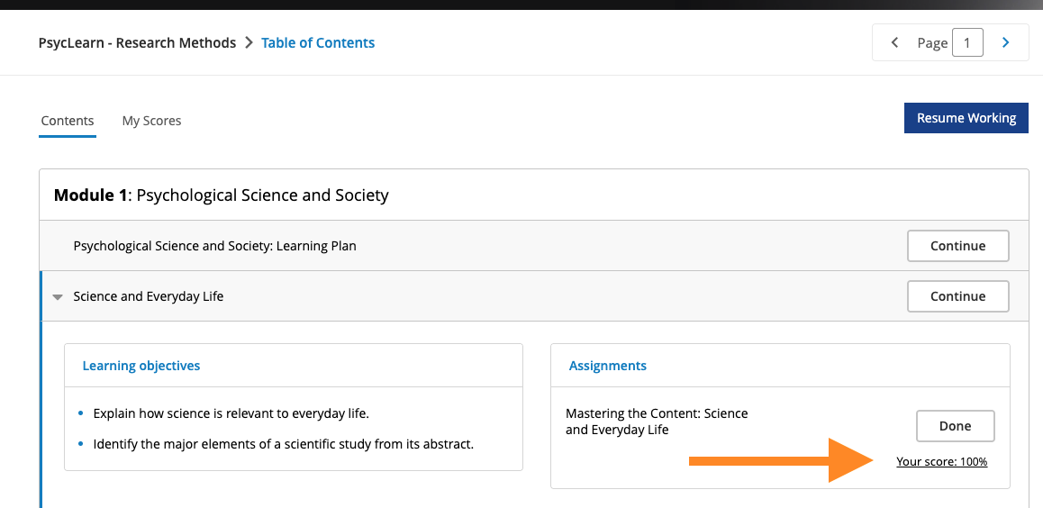 My Scores (Student View) – Acrobatiq